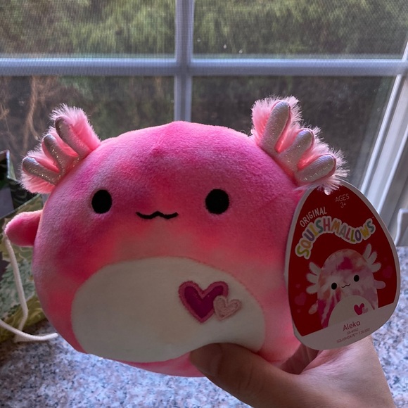 Squishmallows | Toys | Aleka Axolotl Valentine Squishmallow 45 Inches ...